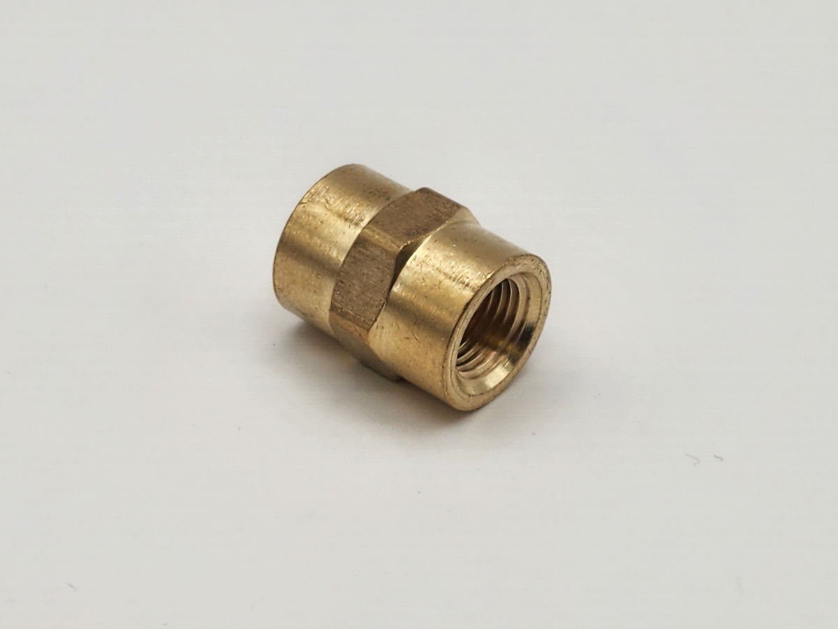 Fitting, Brass, Female Hex Coupling, 1/8" Female x 1/8" Female NPT ...