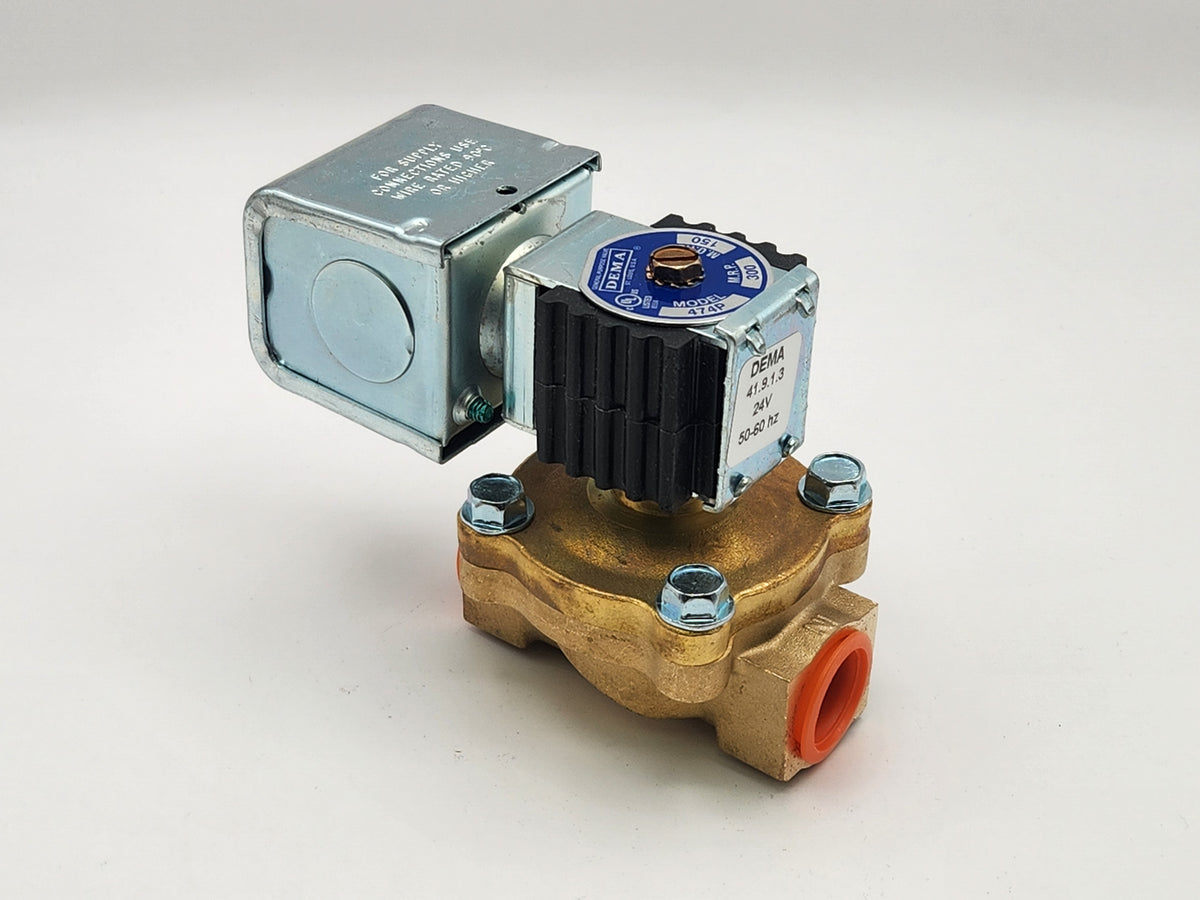 DEMA Brass Diaphragm Solenoid Valve, Normally Closed, 1/2" 150 PSI Bun ...