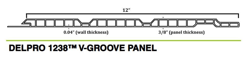 DelPro 1238 Interlocking V-Groove Wall & Ceiling Paneling, 12" x 3/8 ...